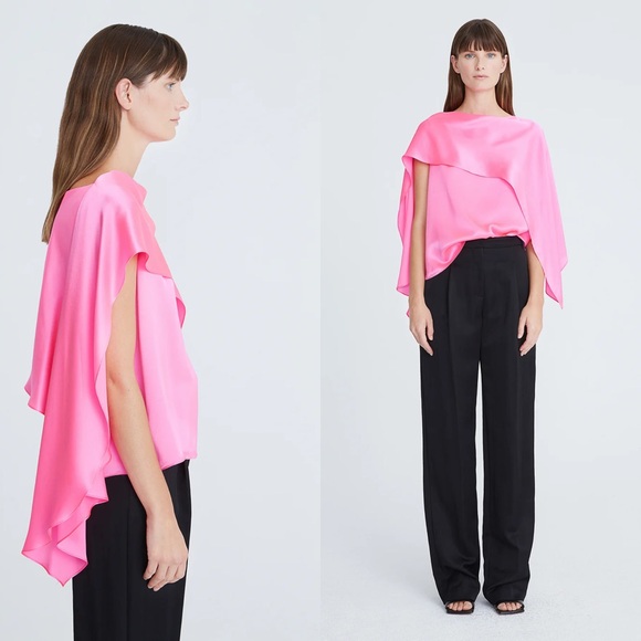 Halston Heritage | Tops | New Halstondahlia Draped Charmeuse Top | Poshmark
